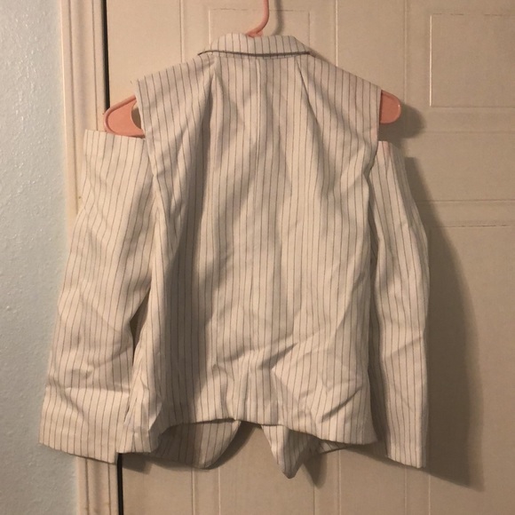 paul & Zera | Jackets & Coats | Paul Zera White Shoulderless Blazer ...